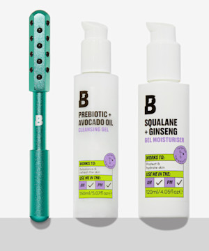 By BEAUTY BAY Face Roller, Cleansing Gel + Moisturiser Trio at BEAUTY BAY