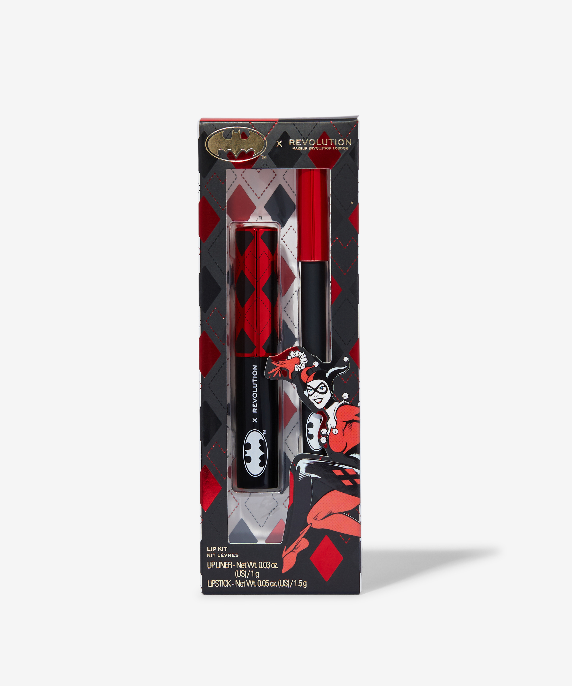 Makeup Revolution Revolution x DC Dangerous Red Harley Quinn Lip Kit at ...