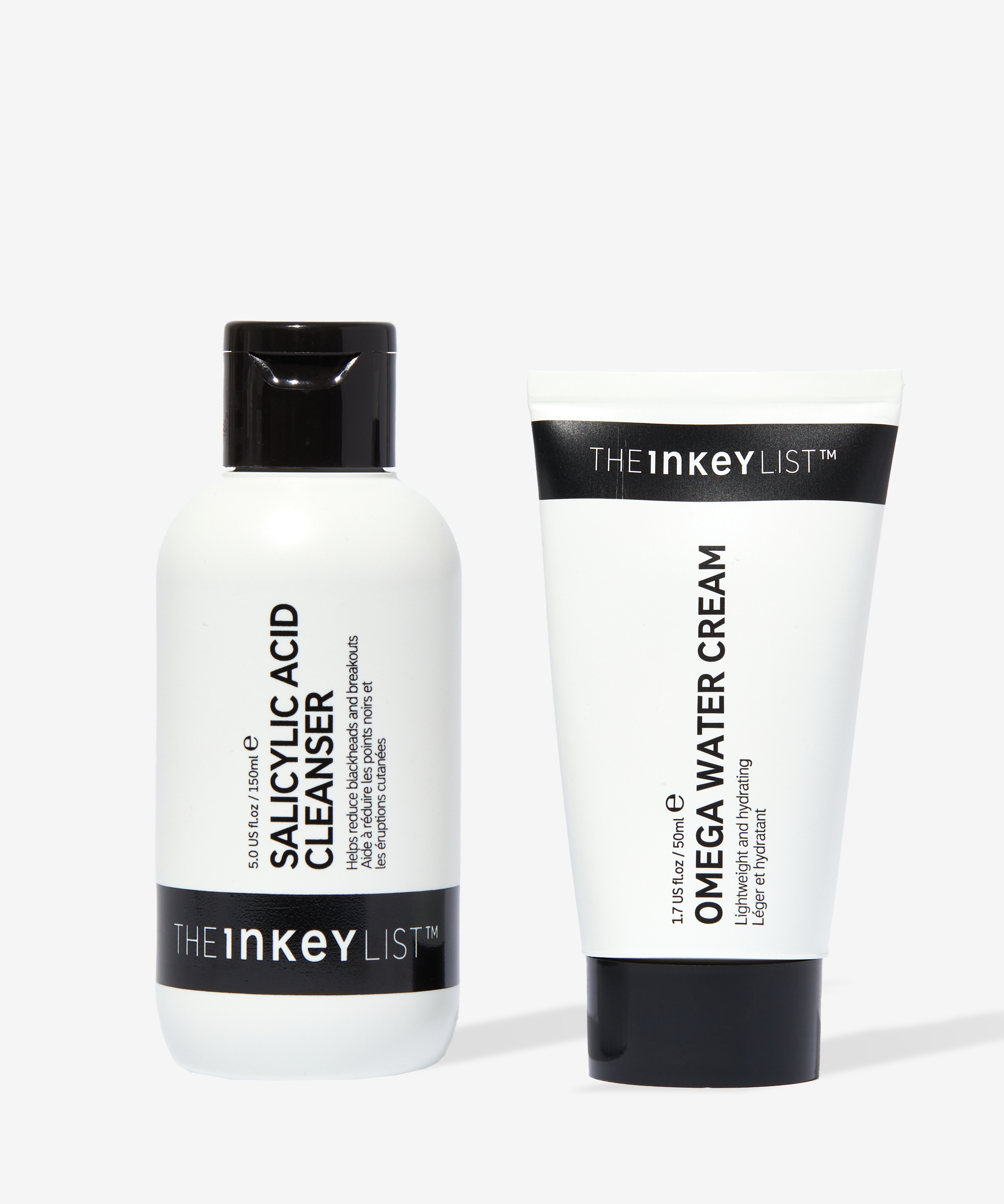 The INKEY List Omega Water Cream + Salicylic Acid Cleanser Duo at ...