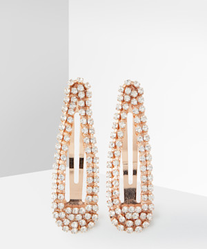 Kitsch Rhinestone Snap Clips - Rose Gold at BEAUTY BAY