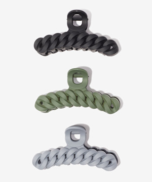 Kitsch Eco-friendly Chain Claw Clip Set - Black-Moss at BEAUTY BAY