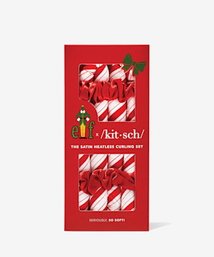 Kitsch elf x kitsch Satin Heatless Set - Candy Cane at BEAUTY BAY