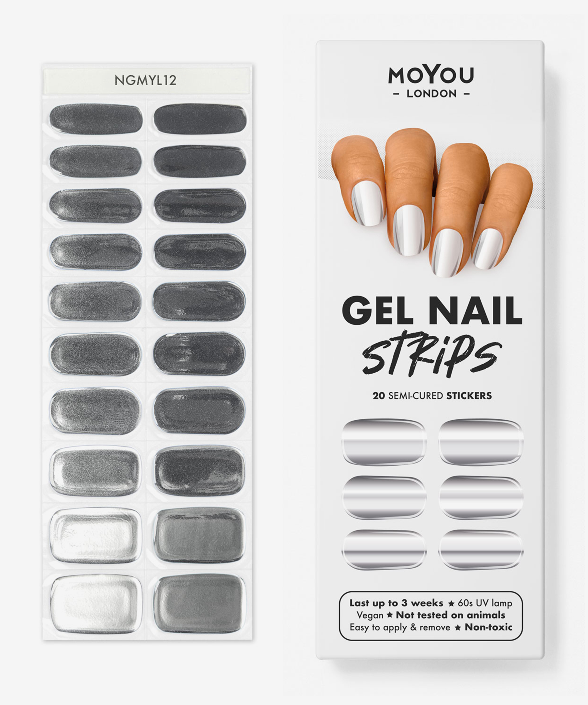 MoYou London Gel Strips Semi-Cured Nail Wraps 12 at BEAUTY BAY