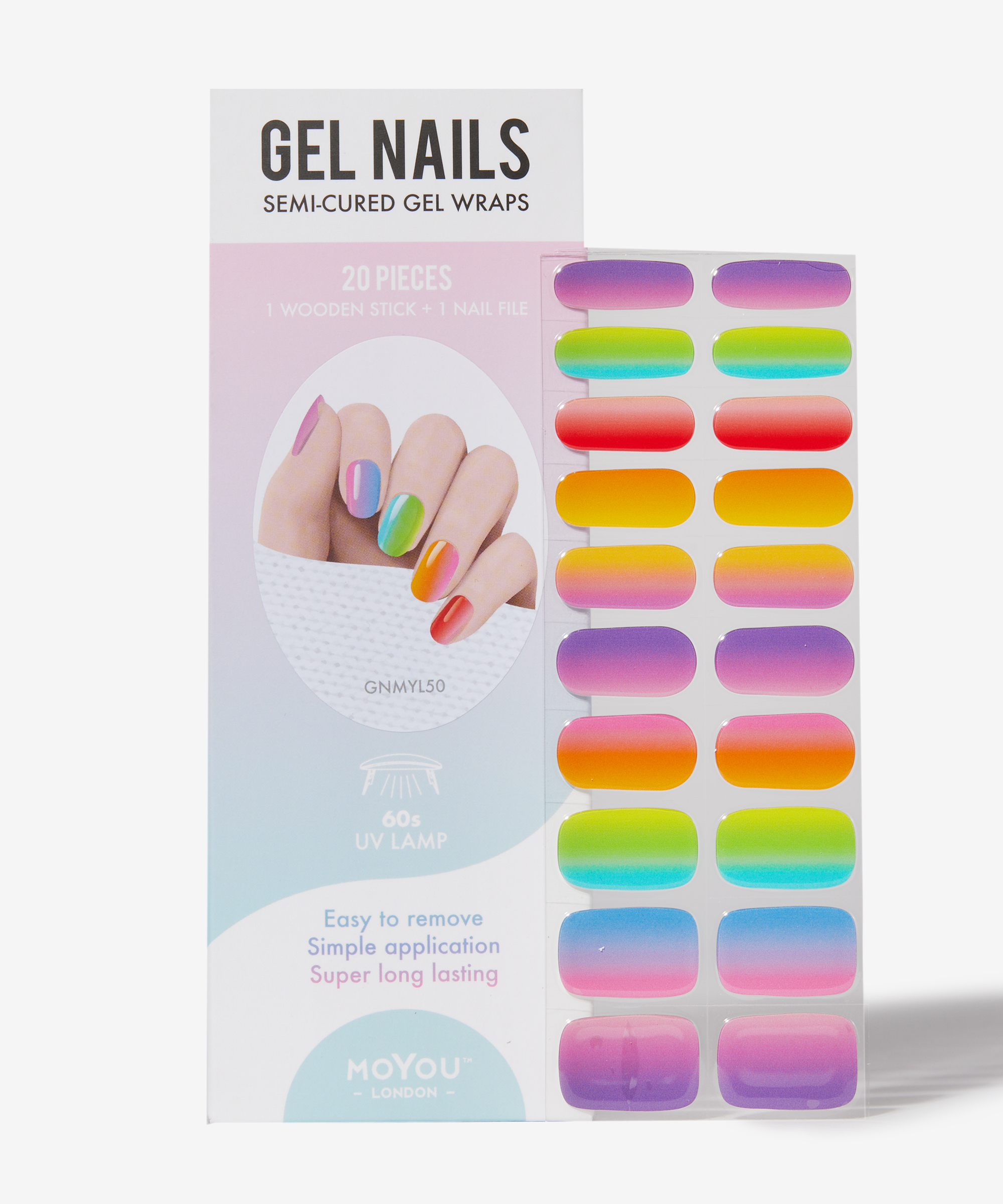 MoYou London Gel Strips Semi-Cured Nail Wraps 50 at BEAUTY BAY