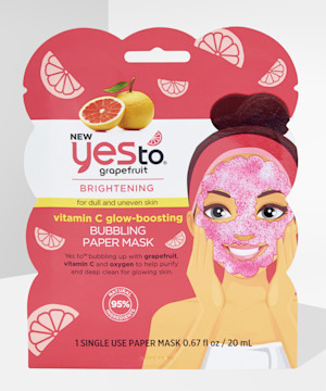 Yes To Grapefruit Single Use Bubbling Paper Mask - at BEAUTY BAY